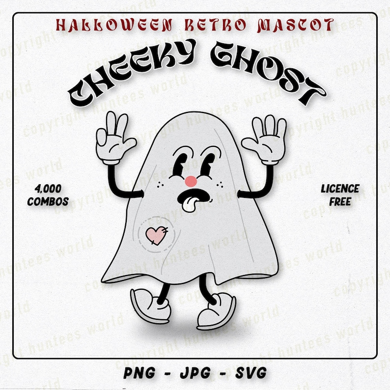 Retro Halloween Cartoon Mascot Outline Character | Ghost, Pumpkin ...