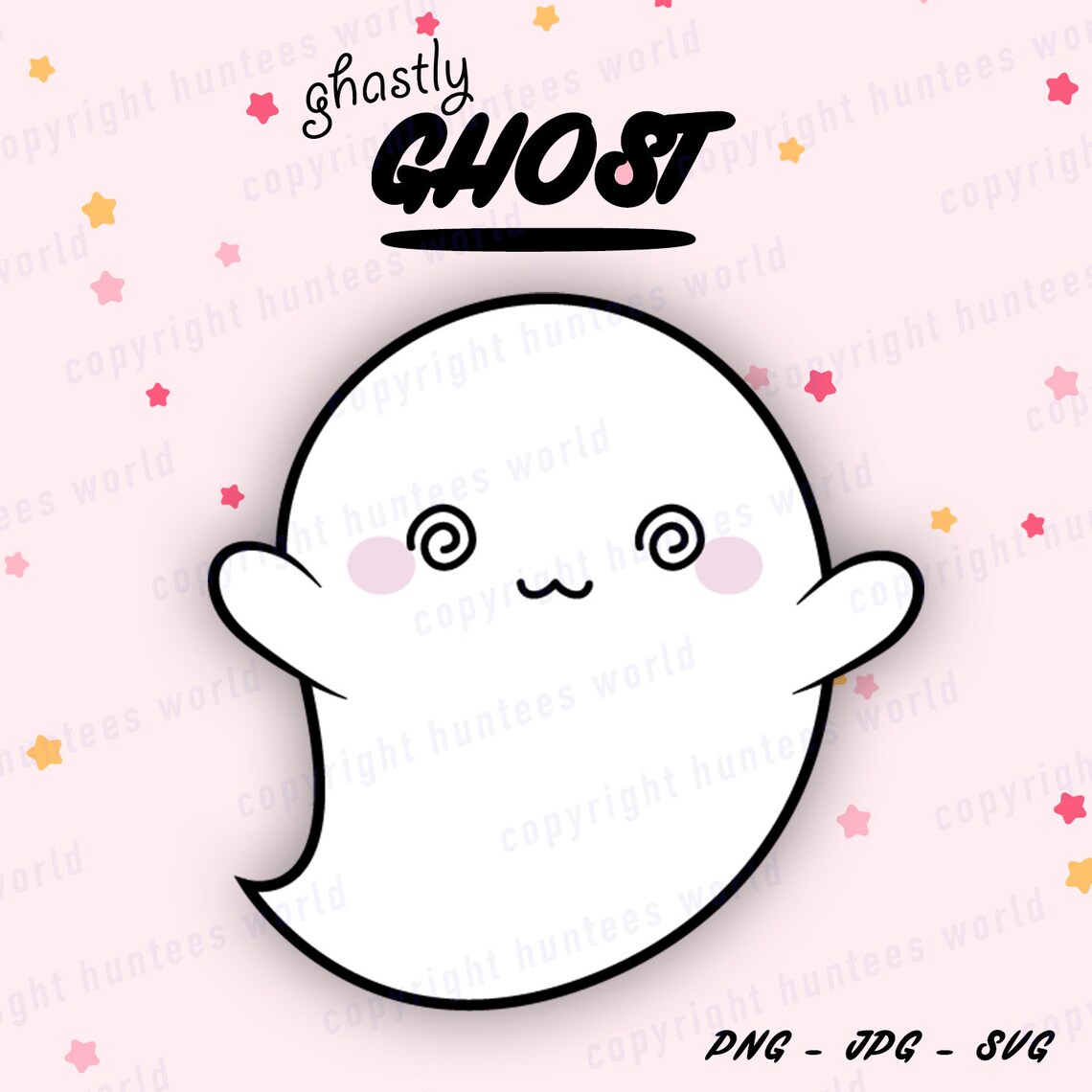 Cute Halloween Digital Clipart Outline Character | Ghost, Pumpkin, Bat ...