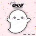 Cute Halloween Digital Clipart Outline Character | Ghost, Pumpkin, Bat ...