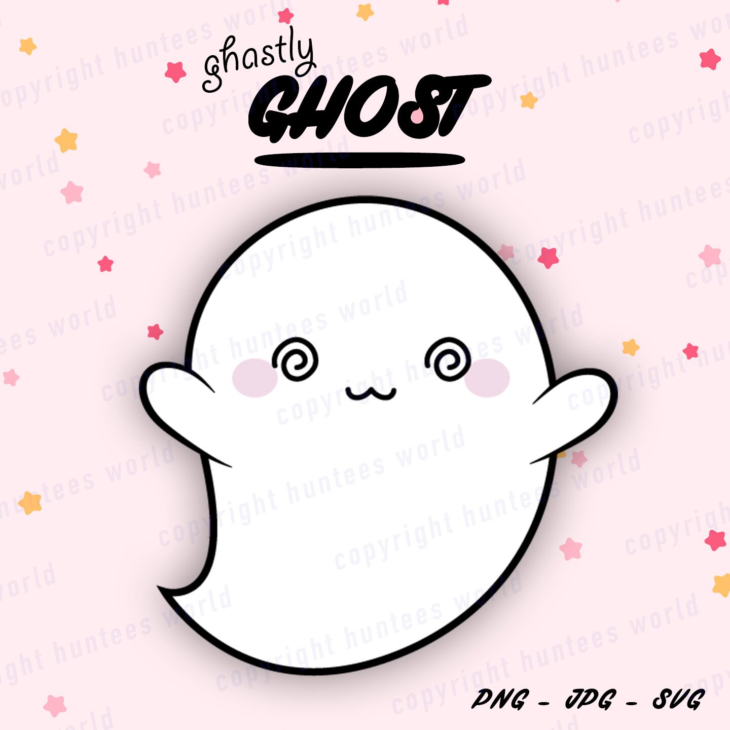 Cute Halloween Clipart | Kawaii Ghost, Pumpkin, Bat (SVG, PNG, JPG) - Etsy