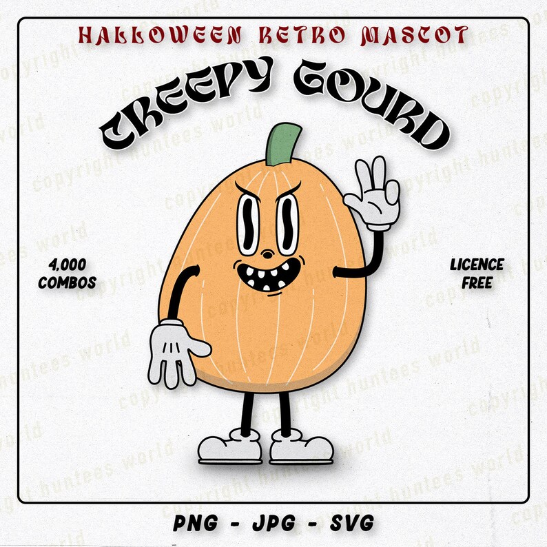 Retro Halloween Cartoon Mascot Outline Character Ghost, Pumpkin, Witch ...