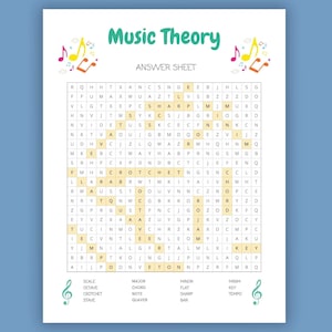 Basic Music Theory Word Search for Kids, Printable Learning Activity ...