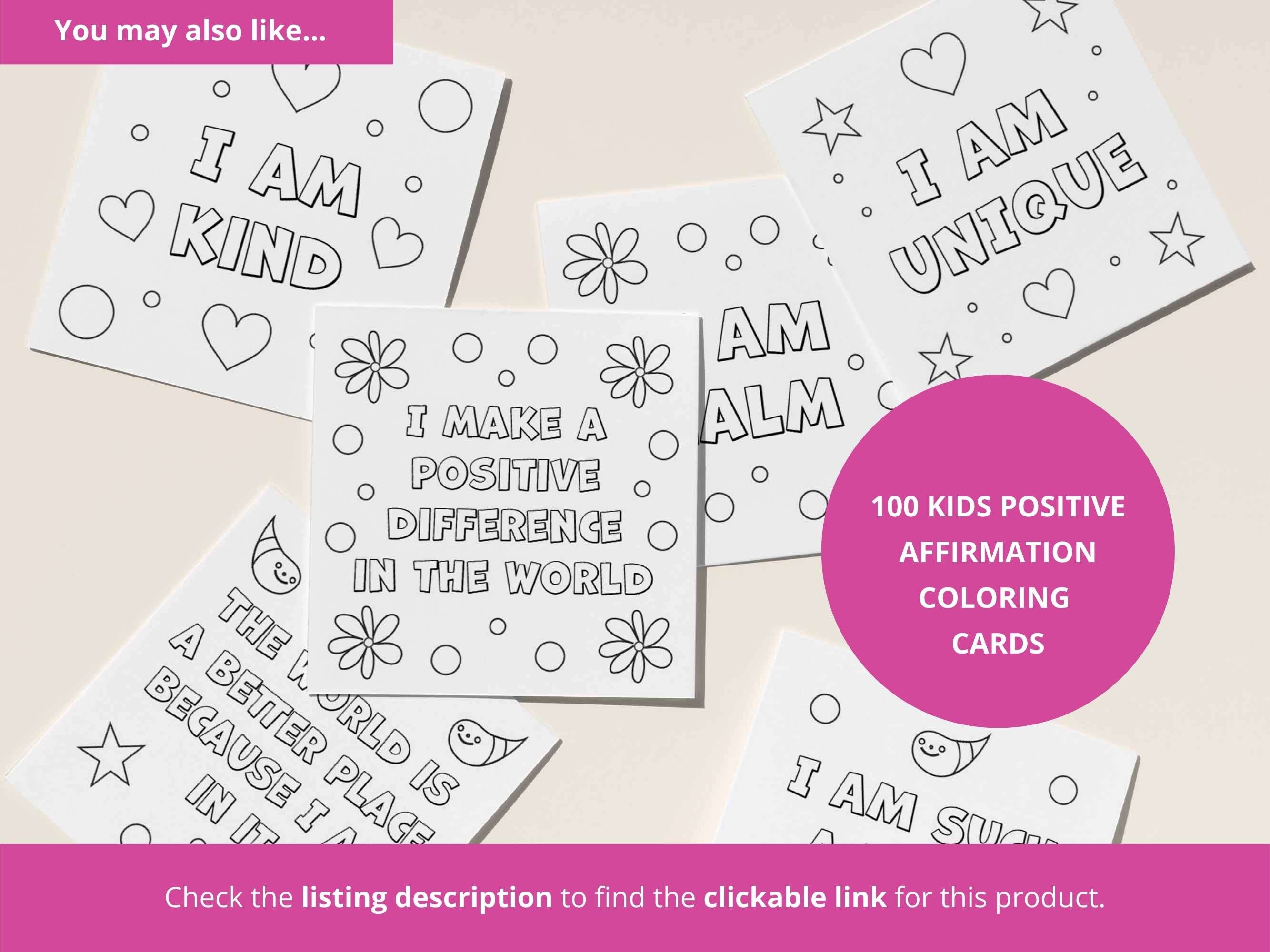 32 Printable Coloring Pages for Kids With Positive Affirmations ...
