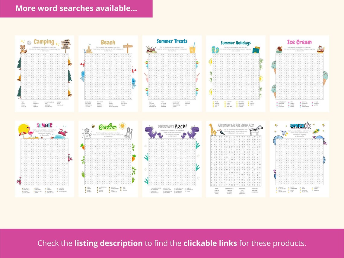 Printable Summer Holidays Word Search for Kids, Learning Activity ...