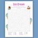 Ice Cream Word Search Puzzle for Kids: Summer Fun (PDF Download) - Etsy