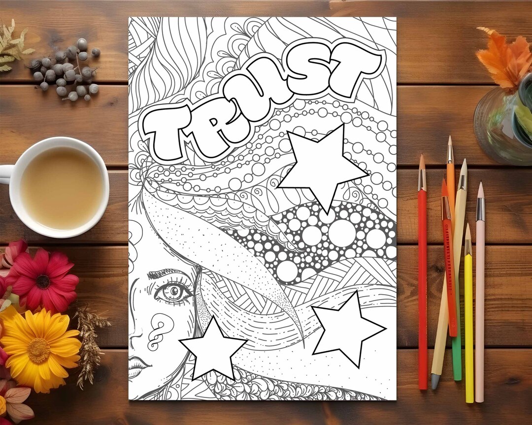 Trust Coloring Page: Spiritual Art, Mental Health (PDF Download) - Etsy
