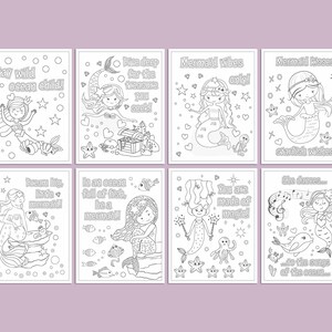 Mermaid Coloring Sheets for Kids With Mermaid Quotes. Printable Mermaid ...