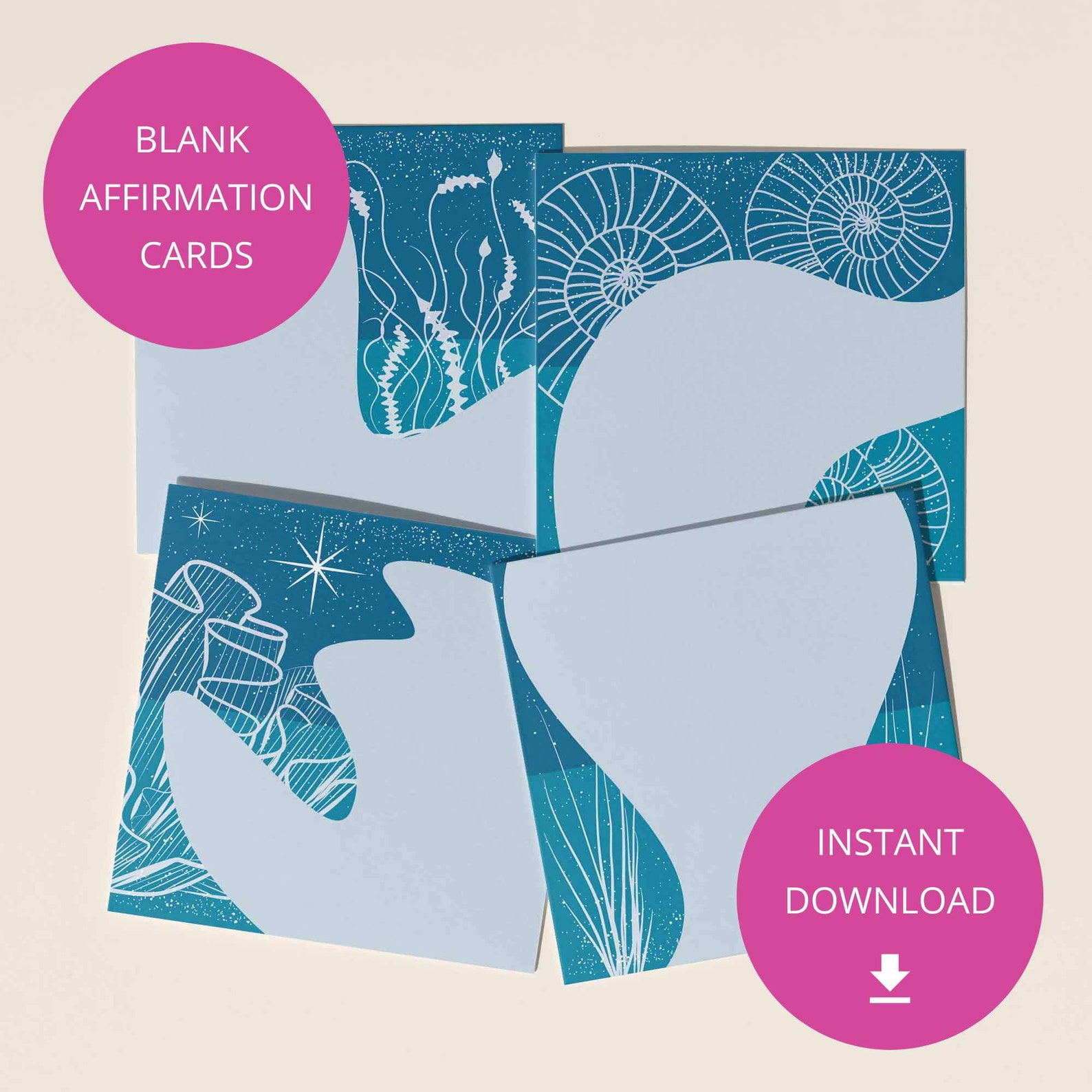 Printable Blank Positive Affirmation Cards. Write Your Own Affirmations ...