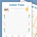 Printable Summer Treats Word Search for Kids, Learning Activity Puzzle ...