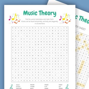 Basic Music Theory Word Search for Kids, Printable Learning Activity ...