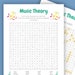 Basic Music Theory Word Search for Kids, Printable Learning Activity ...