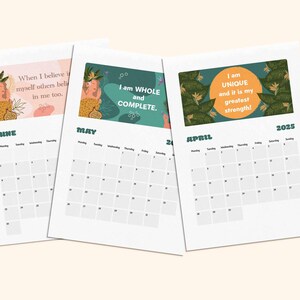 2025 Calendar With Positive Affirmations for Strong Women. A4, A3 & US ...