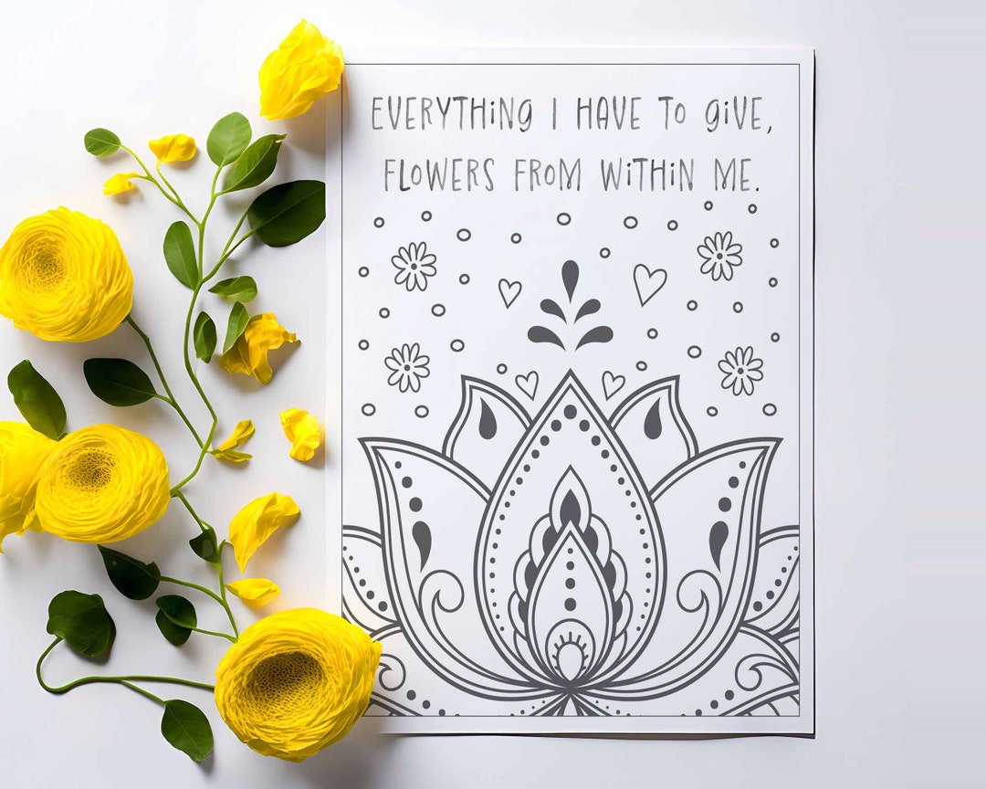 Self Love Coloring Page With Positive Affirmation. Fun, Unique, Quirky ...