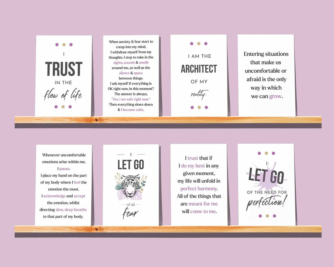 39 Anxiety Affirmation Cards for Coping With Stress. Printable Positive ...
