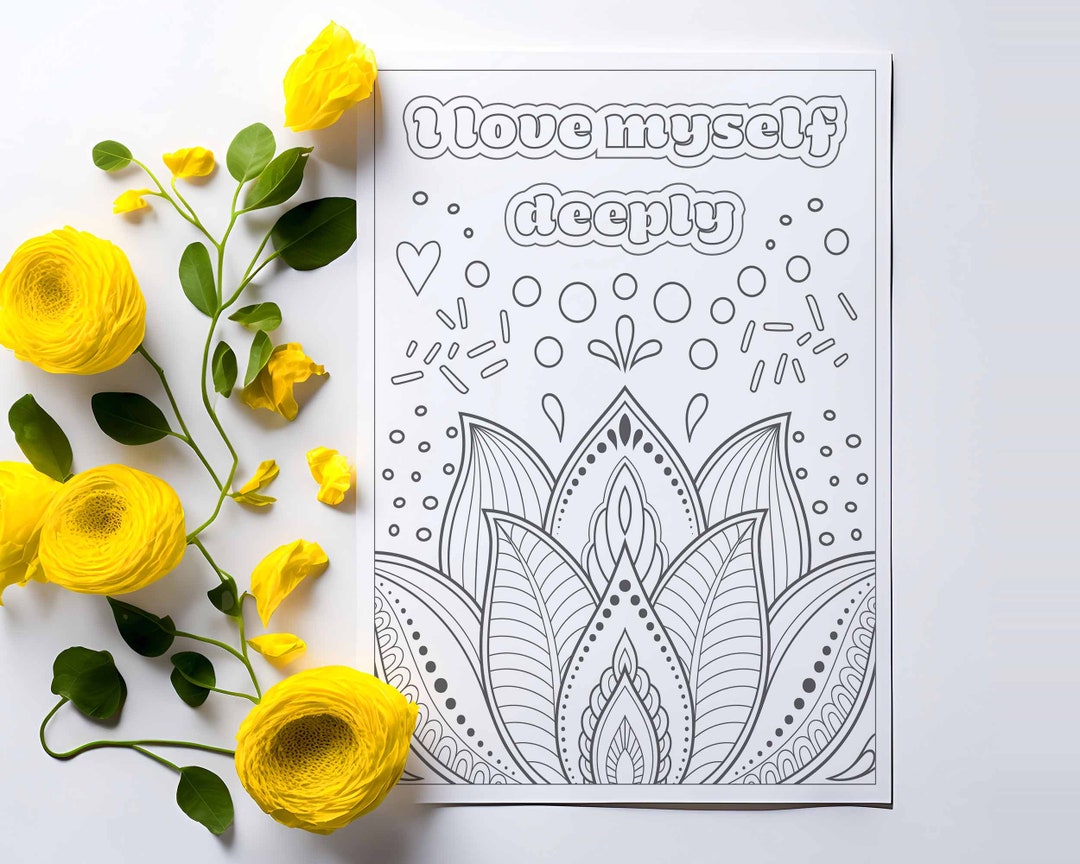 Anxiety Relief Coloring Page With Positive Affirmation. Fun, Unique ...