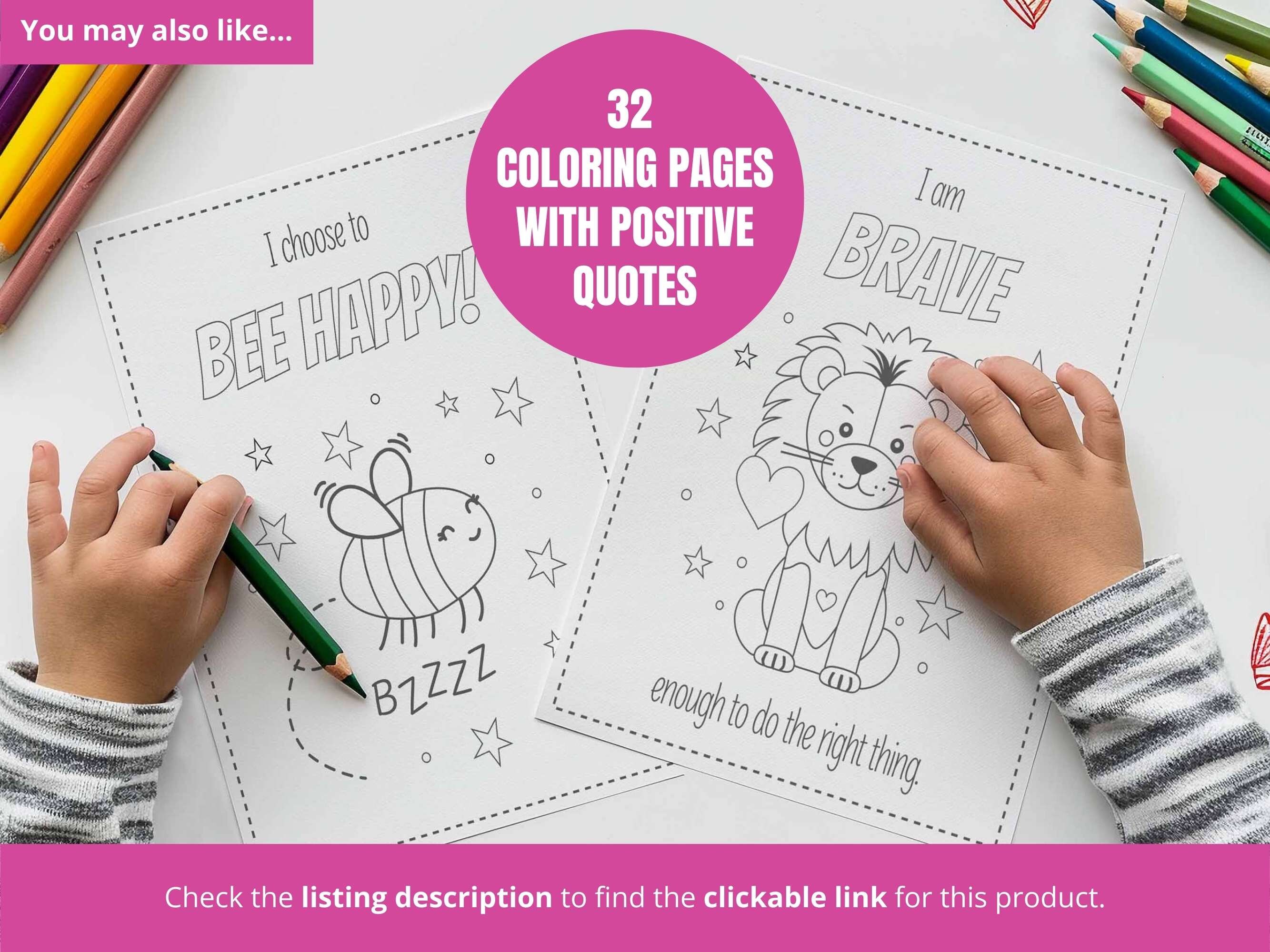 Positive Affirmation Coloring Page for Adults or Kids. Fun, Quirky ...