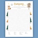 Printable Camping Word Search for Kids, Learning Activity Puzzle Game ...