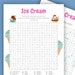 Ice Cream Word Search Puzzle for Kids: Summer Fun (PDF Download) - Etsy