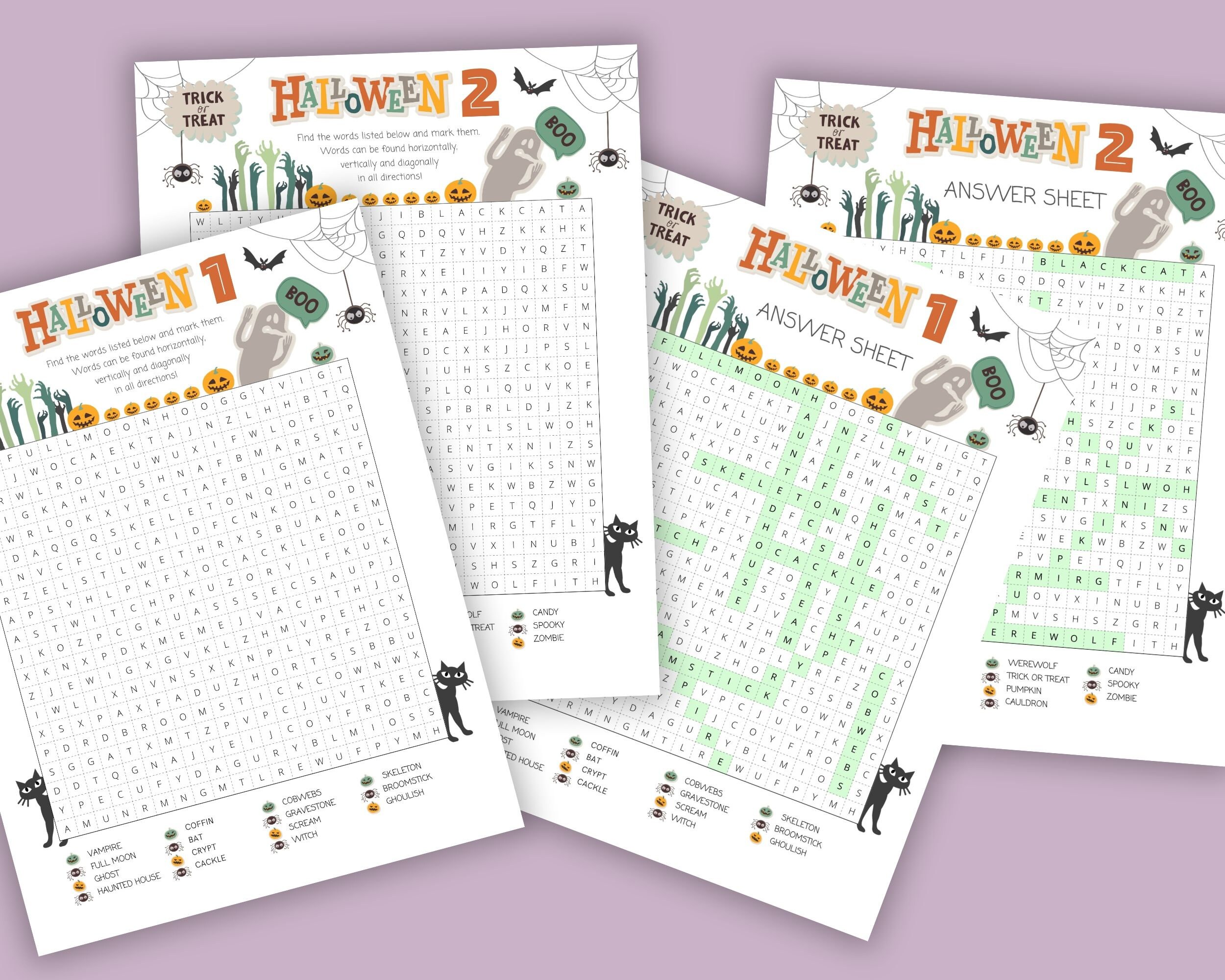 Printable Halloween Word Search for Kids, Learning Activity Puzzle Game ...