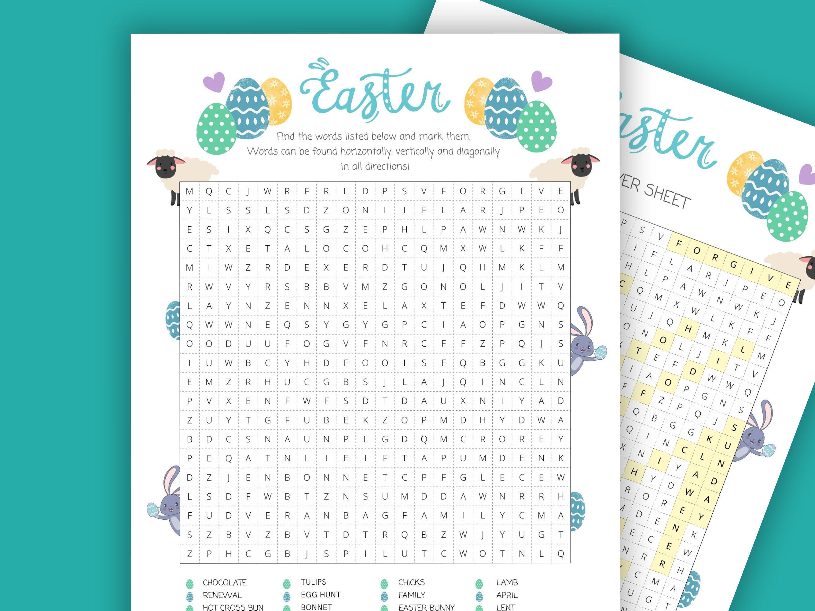 Printable Easter Word Search for Kids, Learning Activity Puzzle Game ...