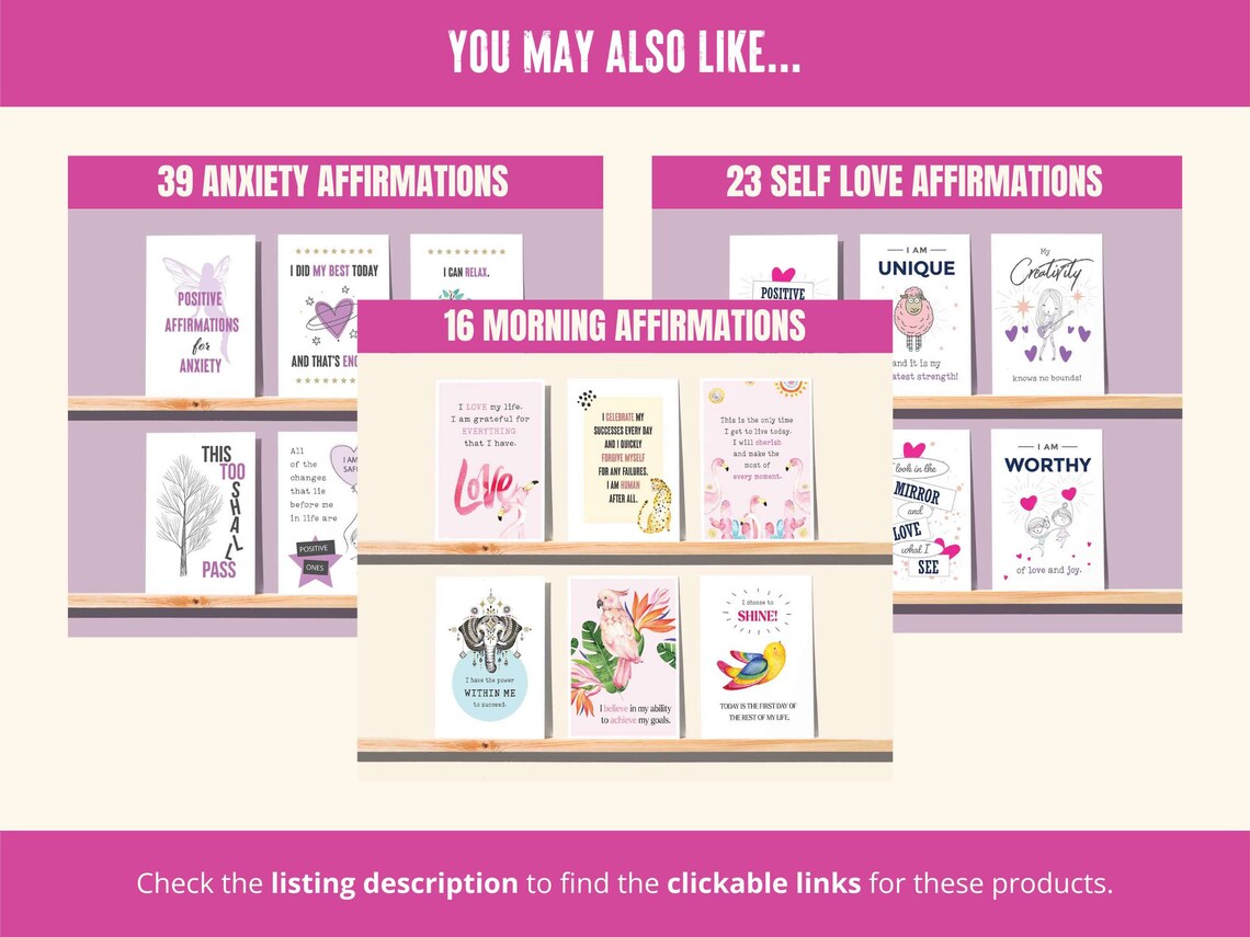 Boho Positive Affirmation Cards: Self-love, Gratitude & Anxiety Relief ...