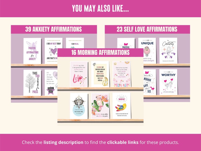 Boho Positive Affirmation Cards: Self-love, Gratitude & Anxiety Relief ...