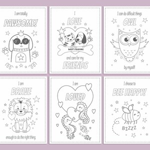 32 Printable Coloring Pages for Kids With Positive Affirmations ...