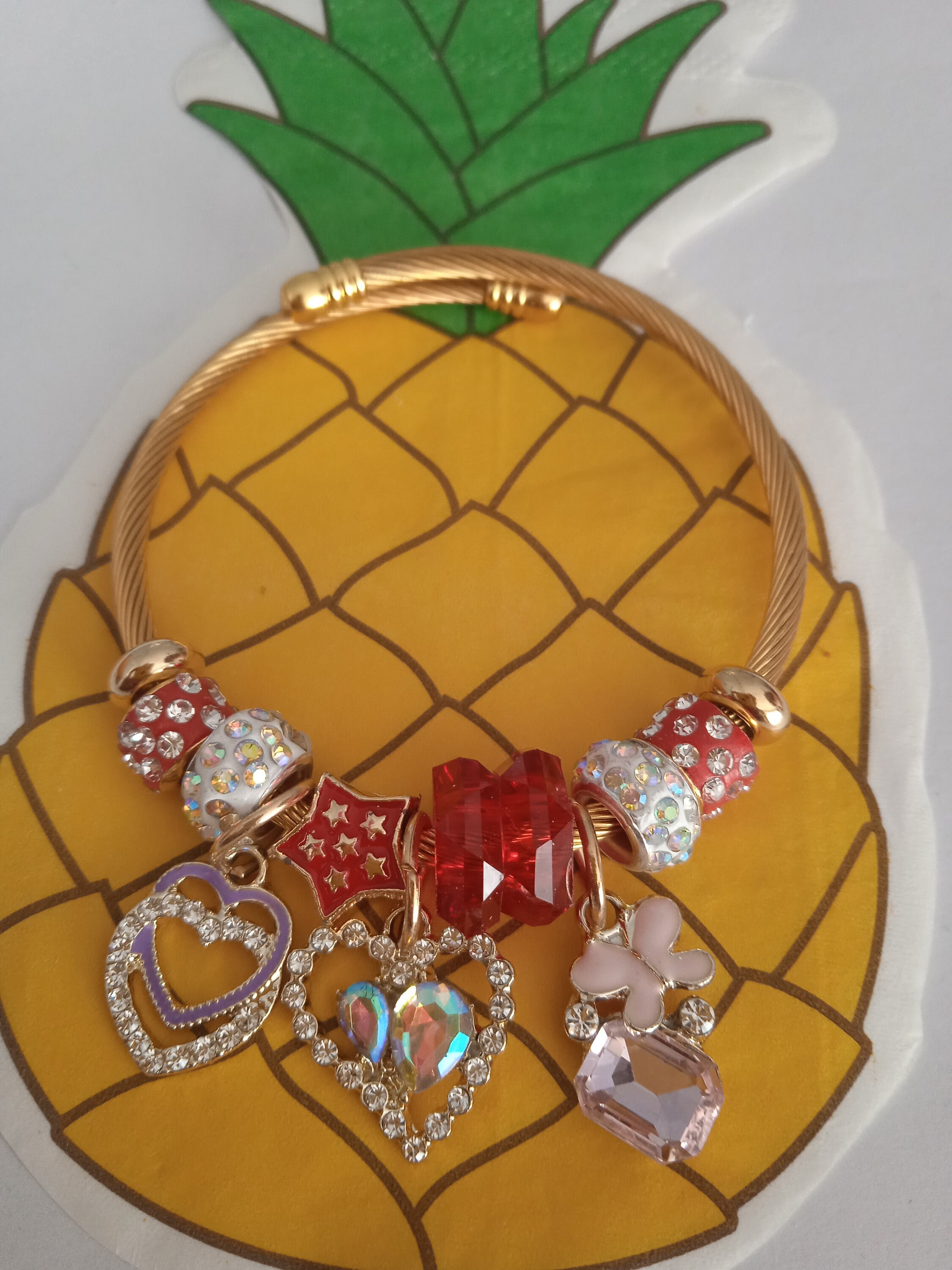 Pandora Red Bracelet. Gift for Her Bracelet. Steel Pandora - Etsy