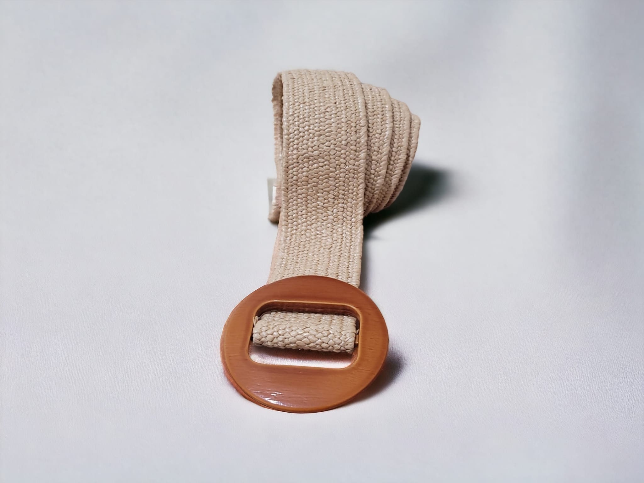 Women's Elastic Wicker Belt With Round Buckle ,boho Raffia Belt,straw ...