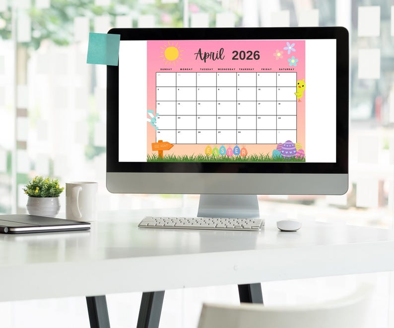 April 2026 Printable Monthly Calendar | Instant Digital Download | PDF ...