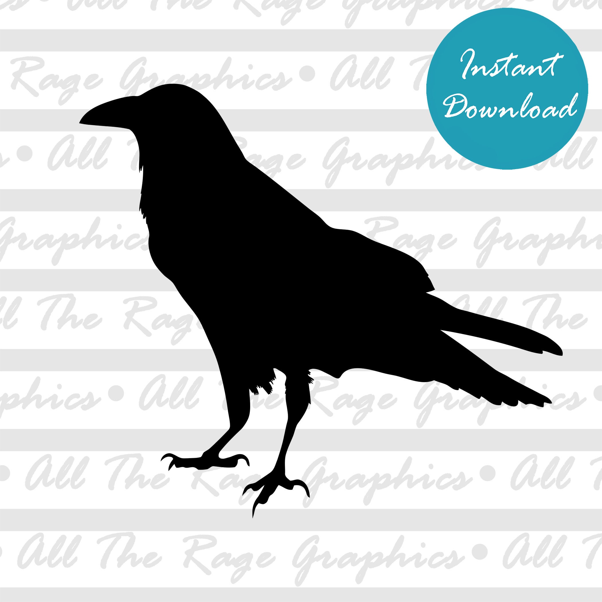 Crow Silhouette Instant Digital Download Png Jpg Svg Pdf Graphic Image ...
