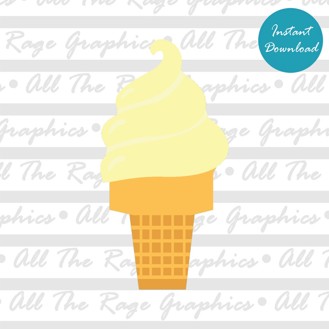Vanilla Ice Cream Cone | Instant Digital Download | Png Jpg Svg Pdf ...