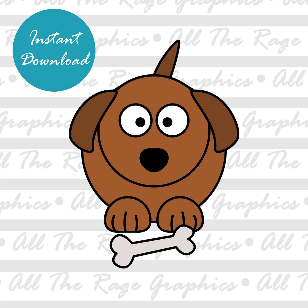 Dog With a Bone | Instant Digital Download | Png Jpg Svg Pdf | Graphic ...