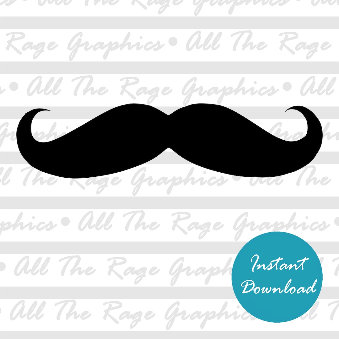 Mustache | Instant Digital Download | Png Jpg Svg Pdf | Graphic Image ...