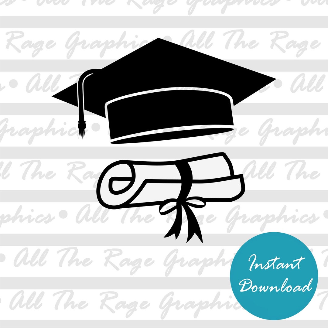 Graduation Cap & Diploma Instant Digital Download Png Jpg Svg Pdf ...