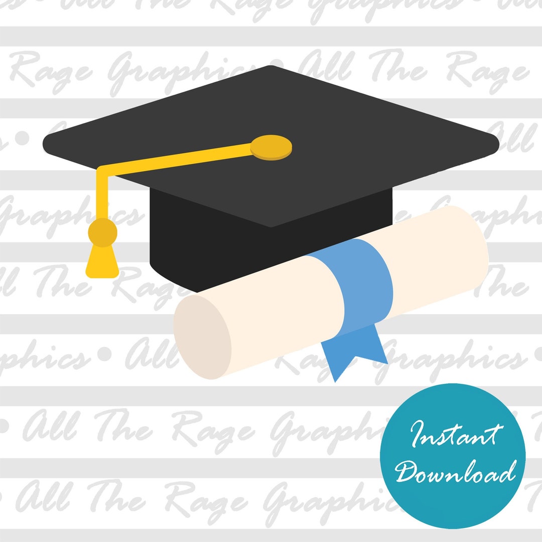 Graduation Cap & Diploma | Instant Digital Download | Png Jpg Svg Pdf ...