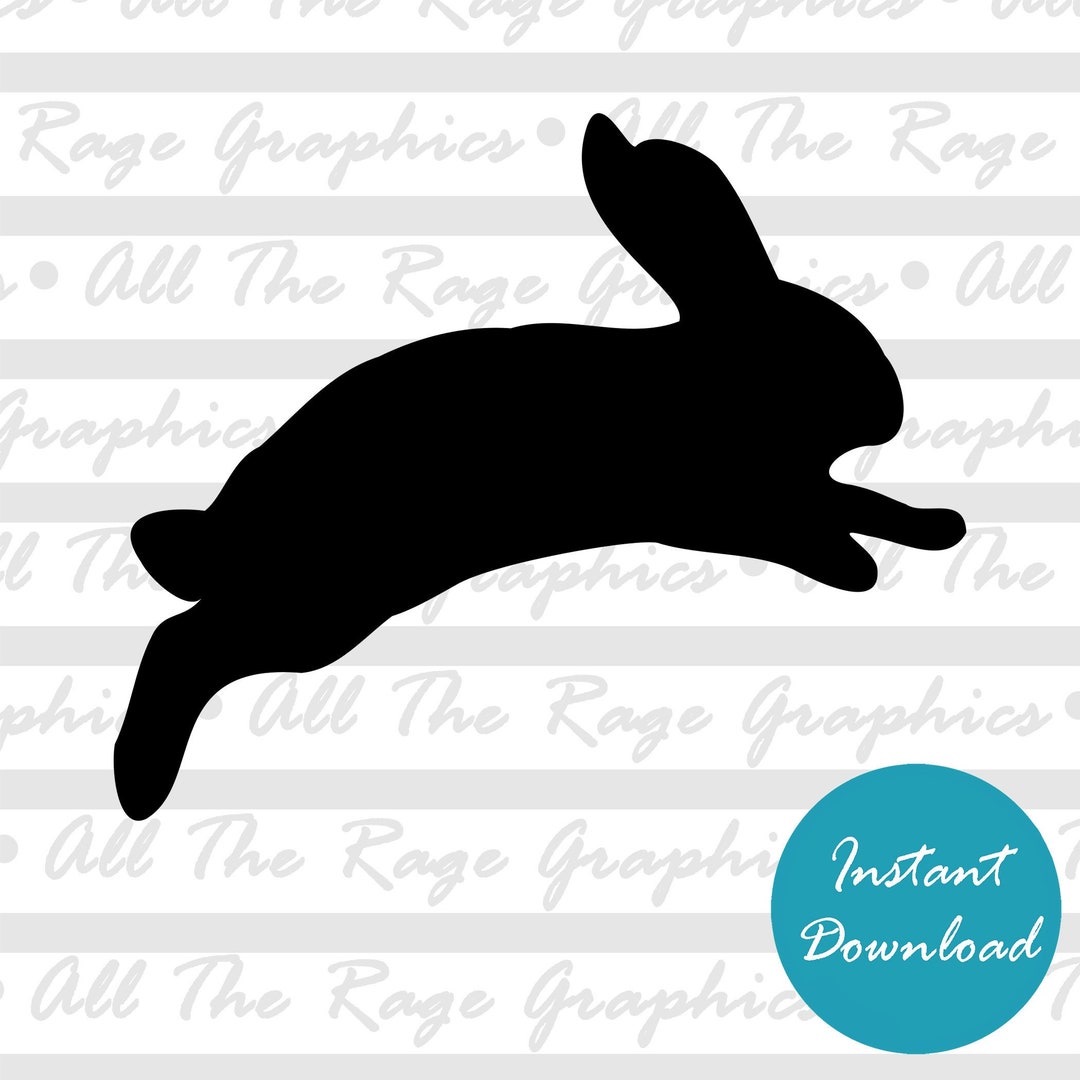 Hopping Bunny Silhouette Instant Digital Download Png Jpg Svg Pdf ...