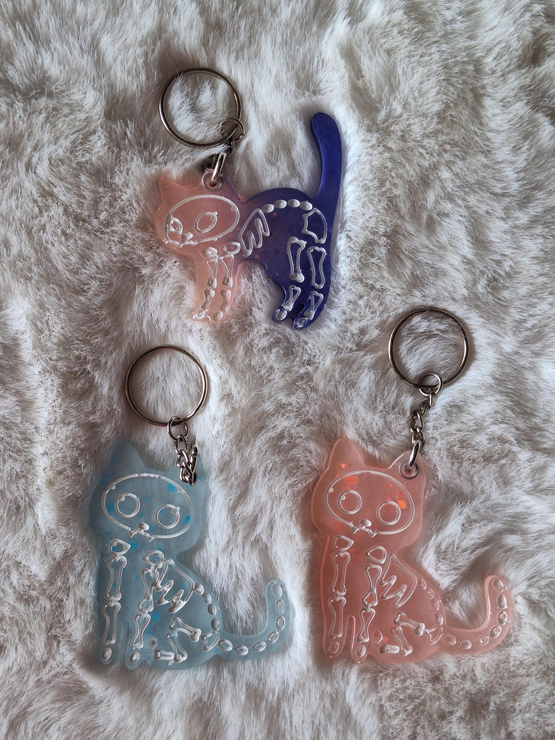 Glow in the Dark Cat Keychains - Etsy