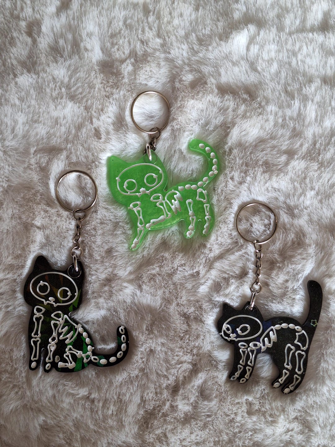 Spooky Kitty Keychains - Etsy