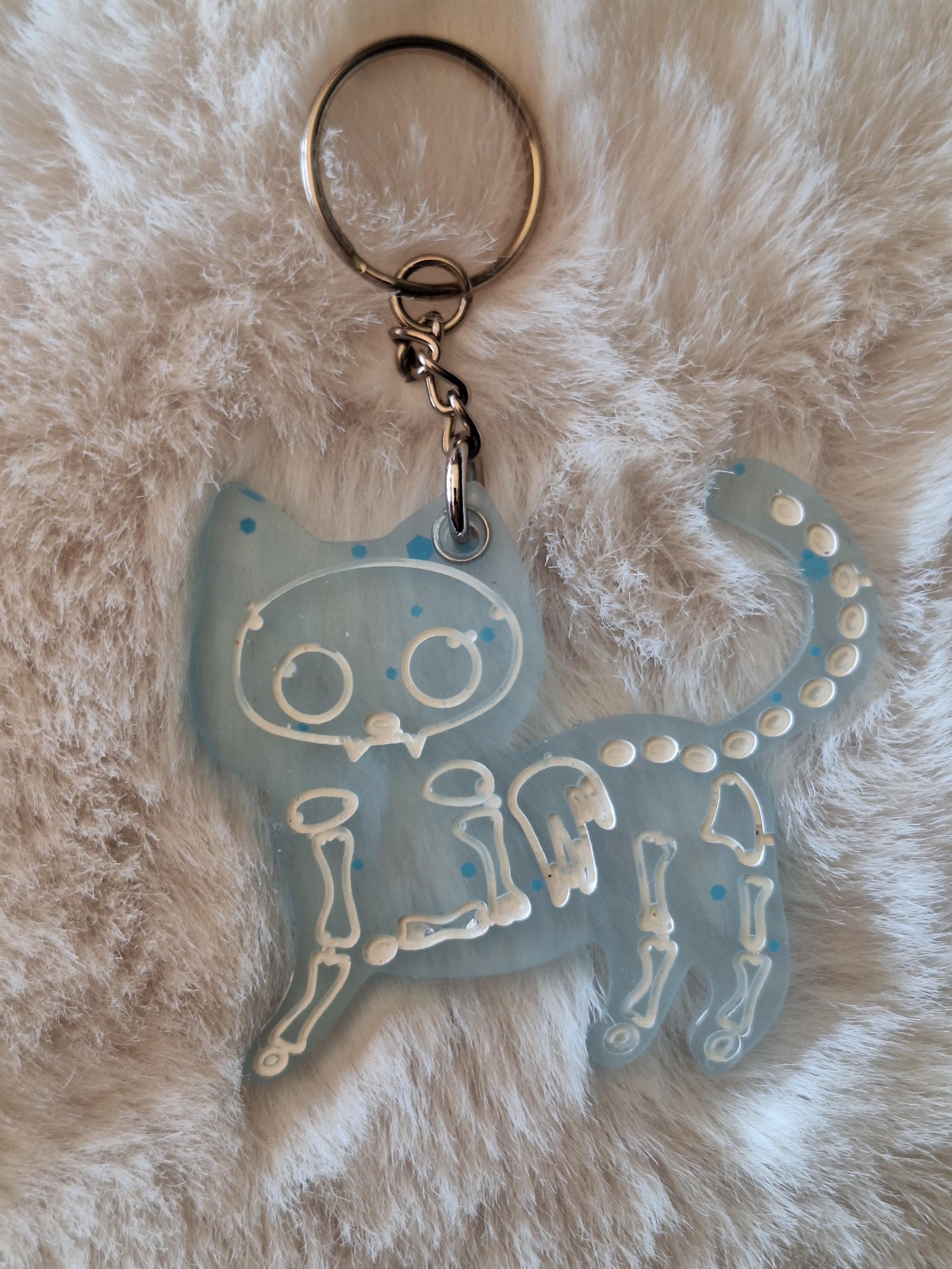 Glow in the Dark Cat Keychains - Etsy