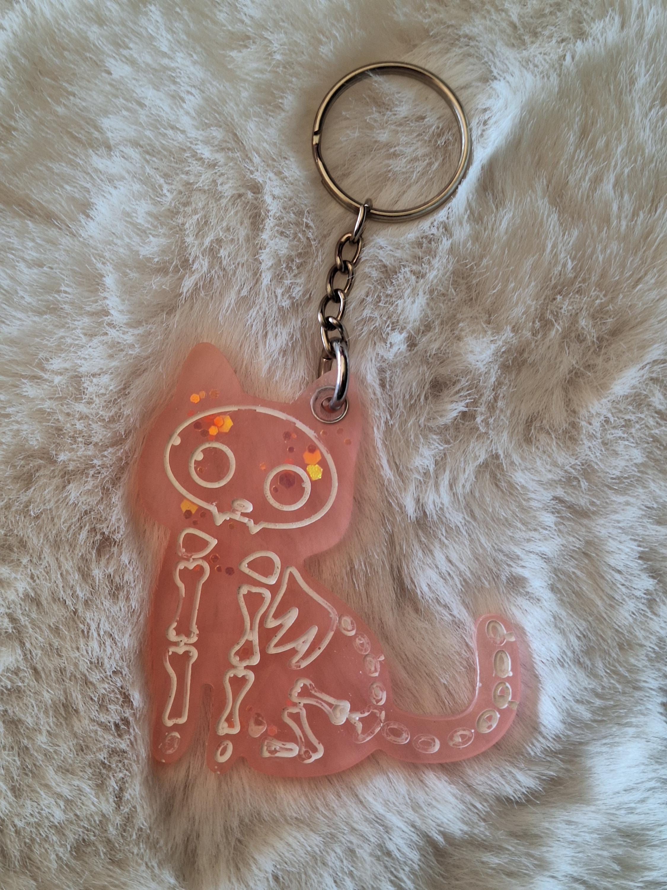 Glow in the Dark Cat Keychains - Etsy