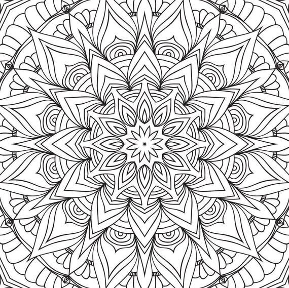 Printable Unique Mandala Colouring Pages X50 - Etsy