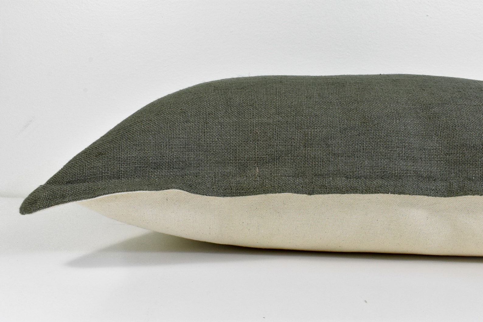 Linen Flange Edge Pillow Cover Moss - Etsy
