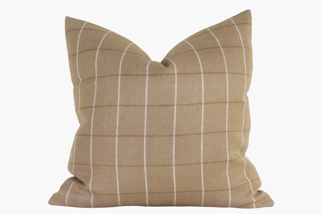 Kelsey Woven Window Pane Pillow Cover - Tan - Etsy