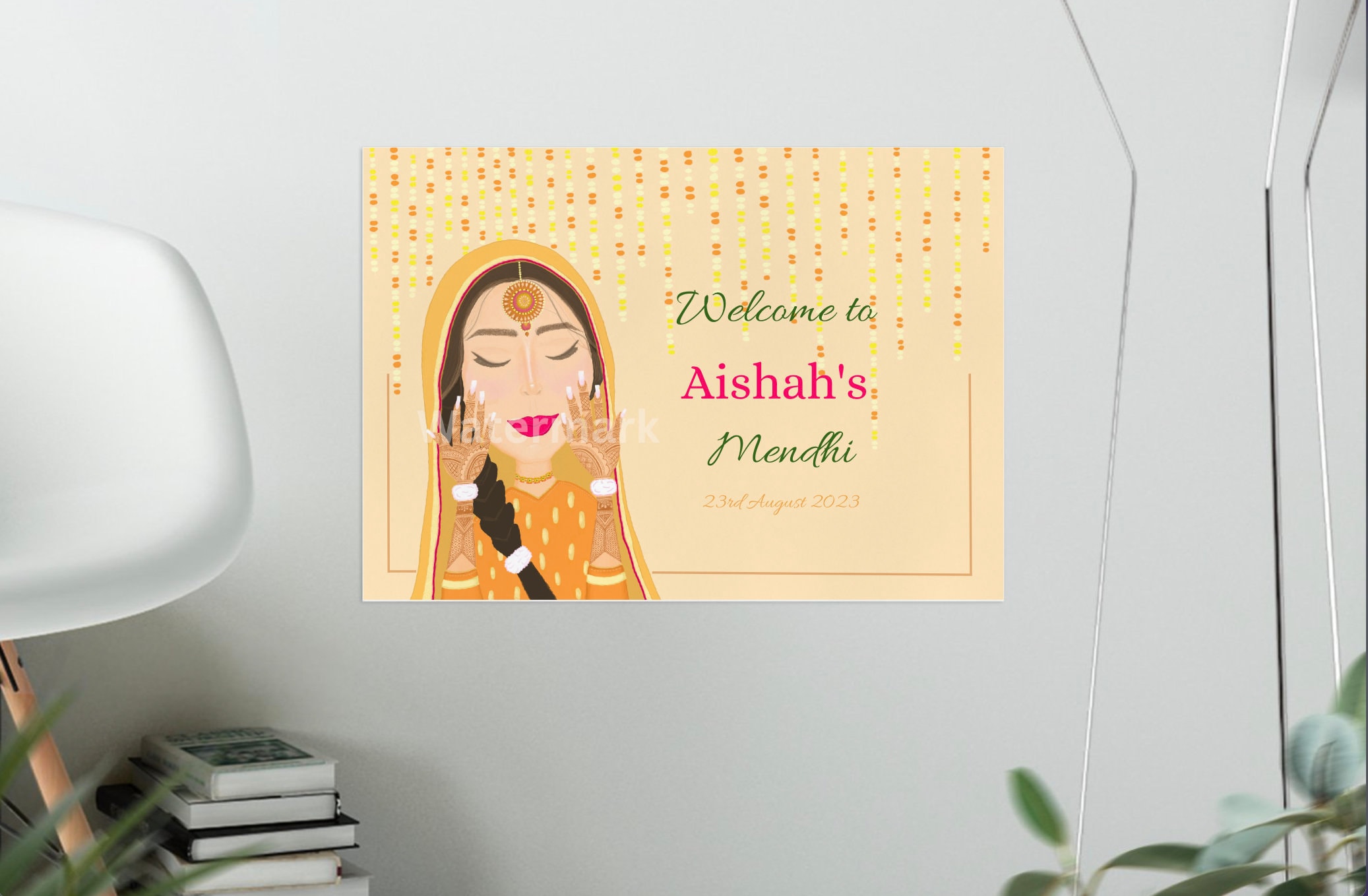Mendhi Girl Wedding Sign/ South Asian Wedding Sign/ Pakistani Wedding ...
