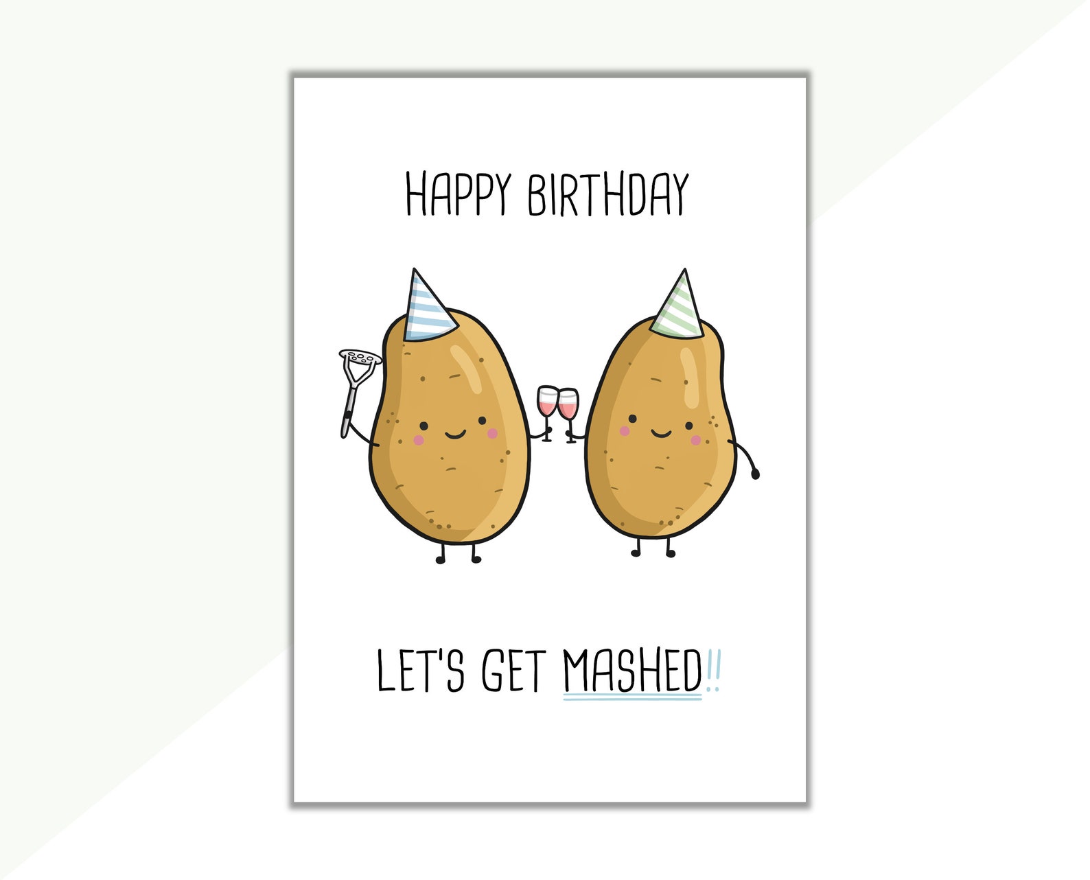 Potato Birthday Card | Drinking Birthday Card | Alcohol Birthday Card ...