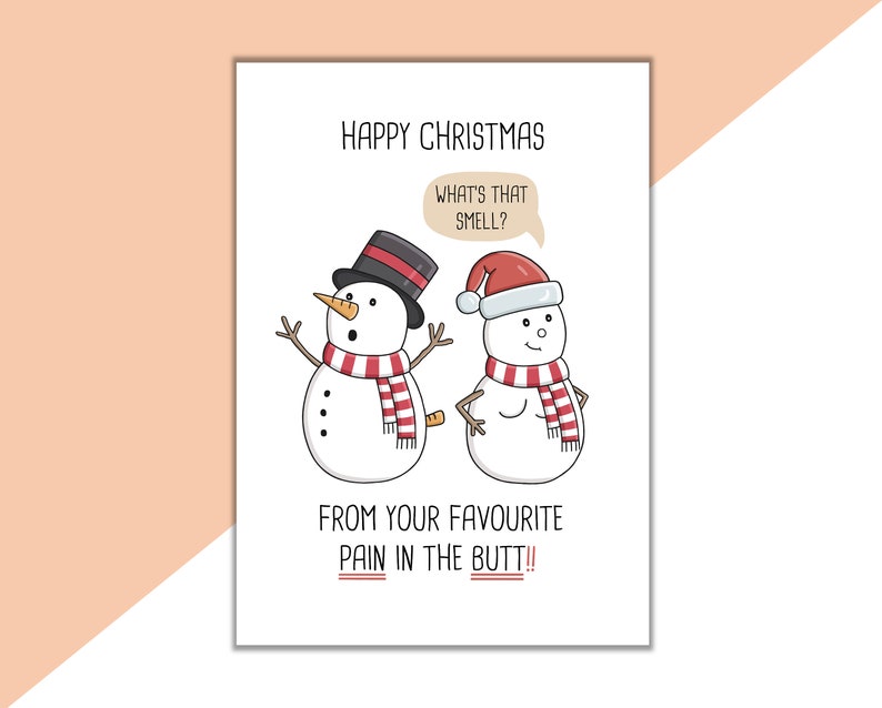 Happy Christmas Card Pain in the Butt Christmas Card Funny Christmas ...