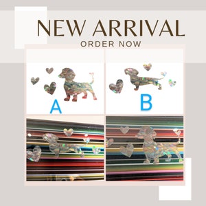 Dog Dachshund Pet Hearts Rainbow Suncatcher Sticker Window Film Decal ...