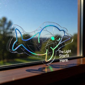 Rainbow Sun Catcher Cute Dolphin Sticker Window Film Suncatcher Prism ...