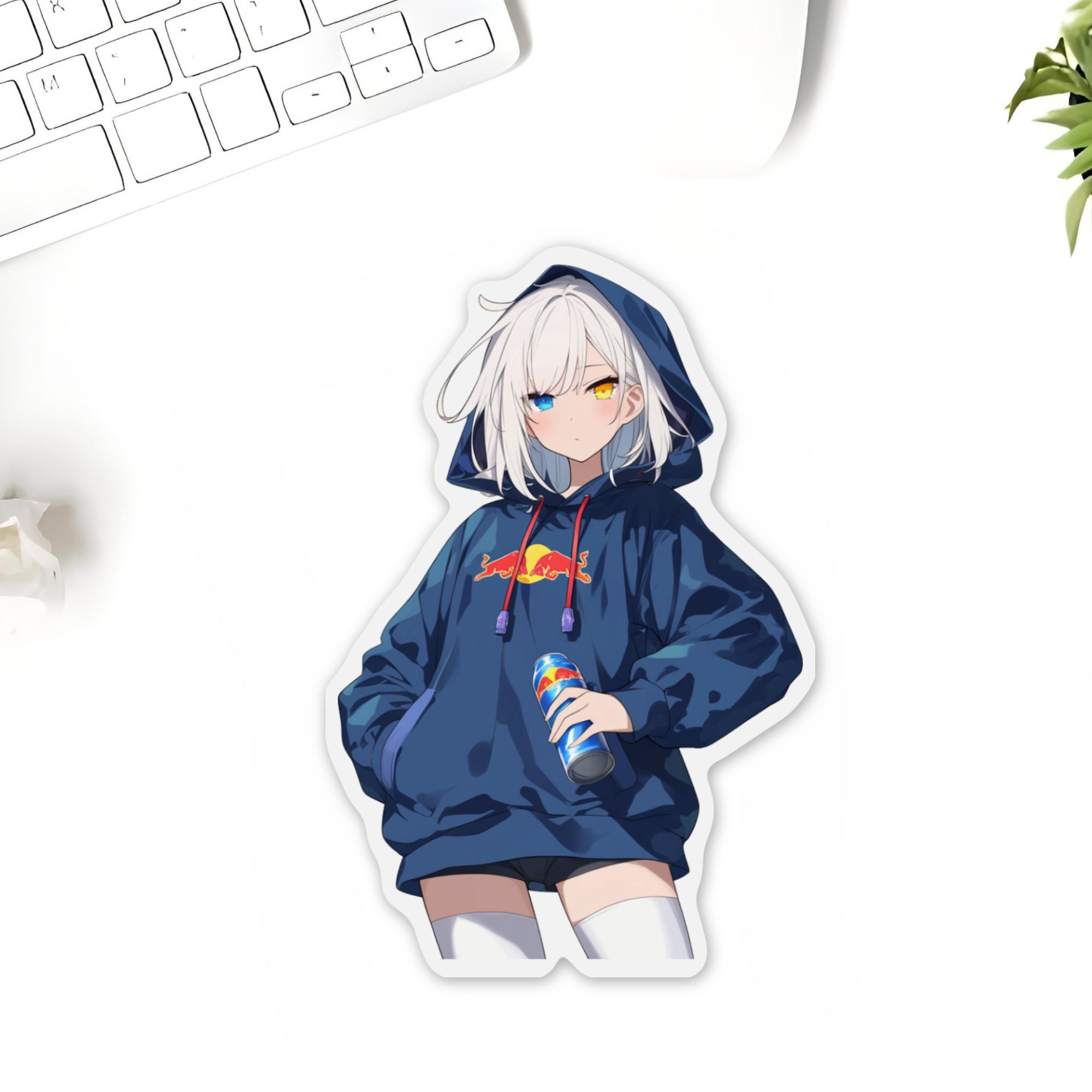 Redbull Anime Girl Mascot Energy Drink Gamer Girl Large Anime Sticker ...
